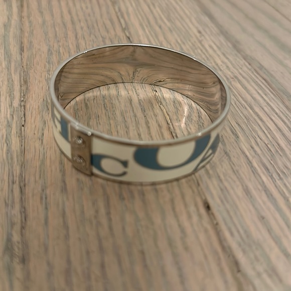 Coach | Jewelry | Coach White And Blue Silver Bangle Inch | Poshmark